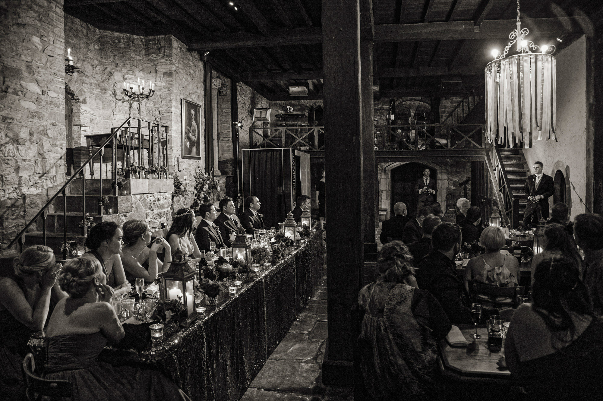 Groom giving toast in medieval style timbered hall - photo by Jerry ...