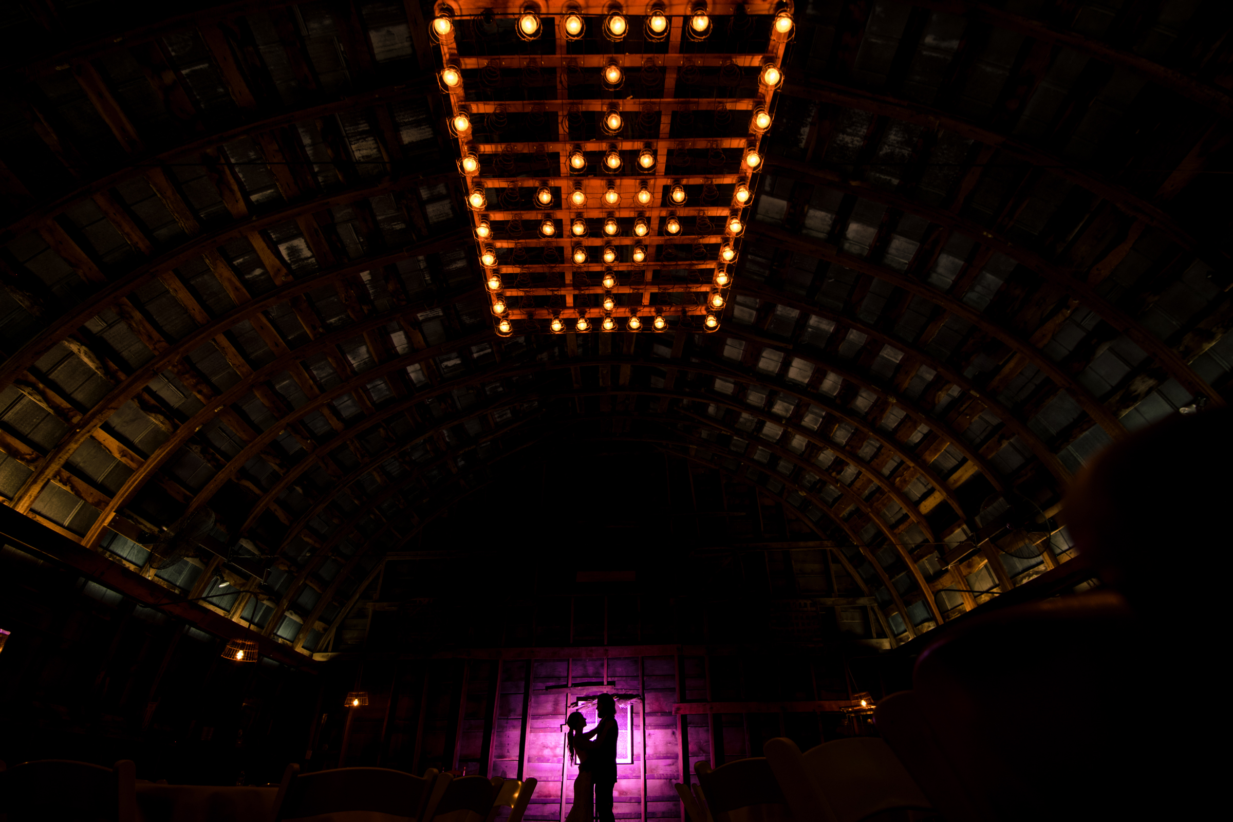 Silhouette couple under ornate ceiling - photo by Michael Freas