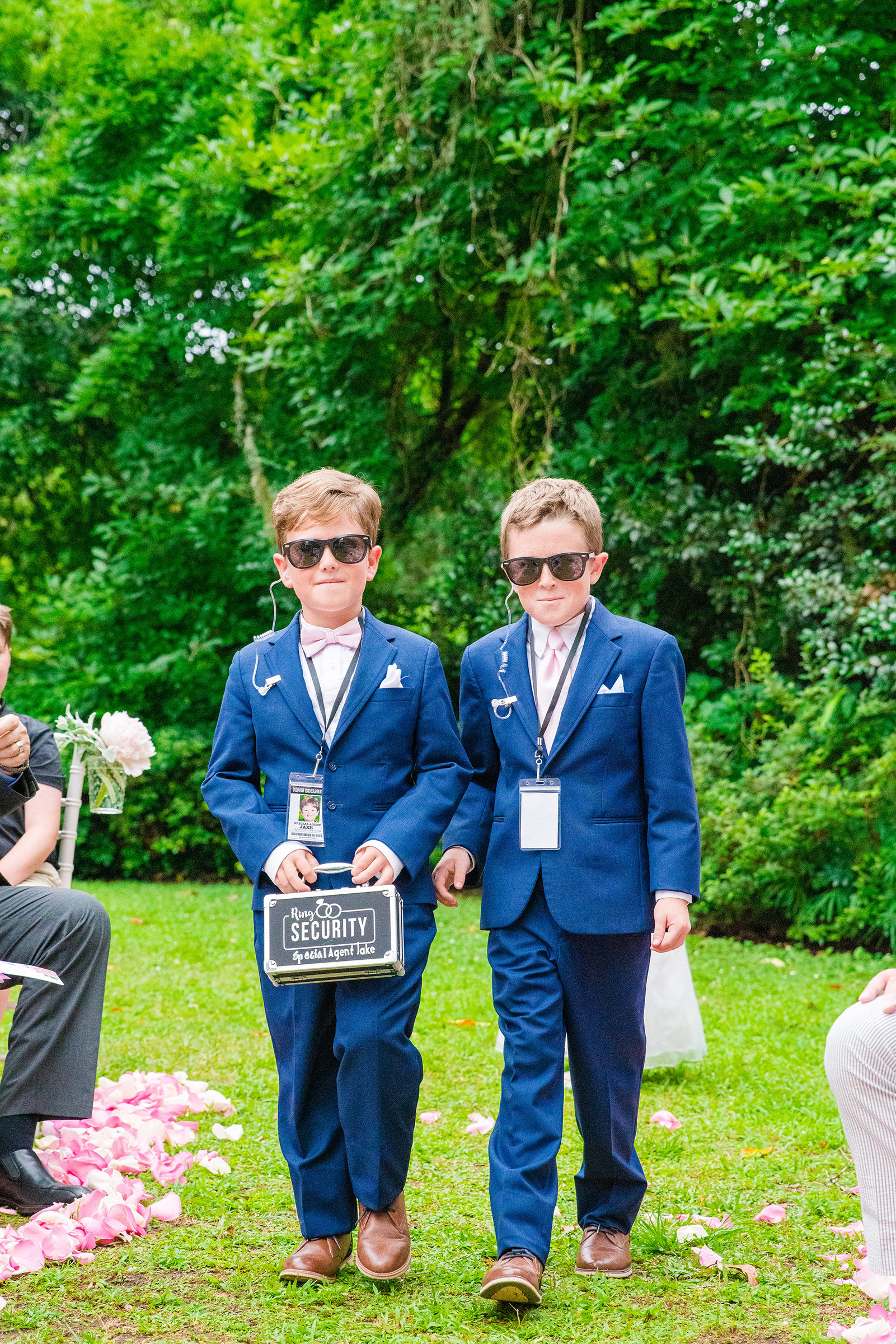 Two cool ring bearers dressed as security agents - photo by Dana ...