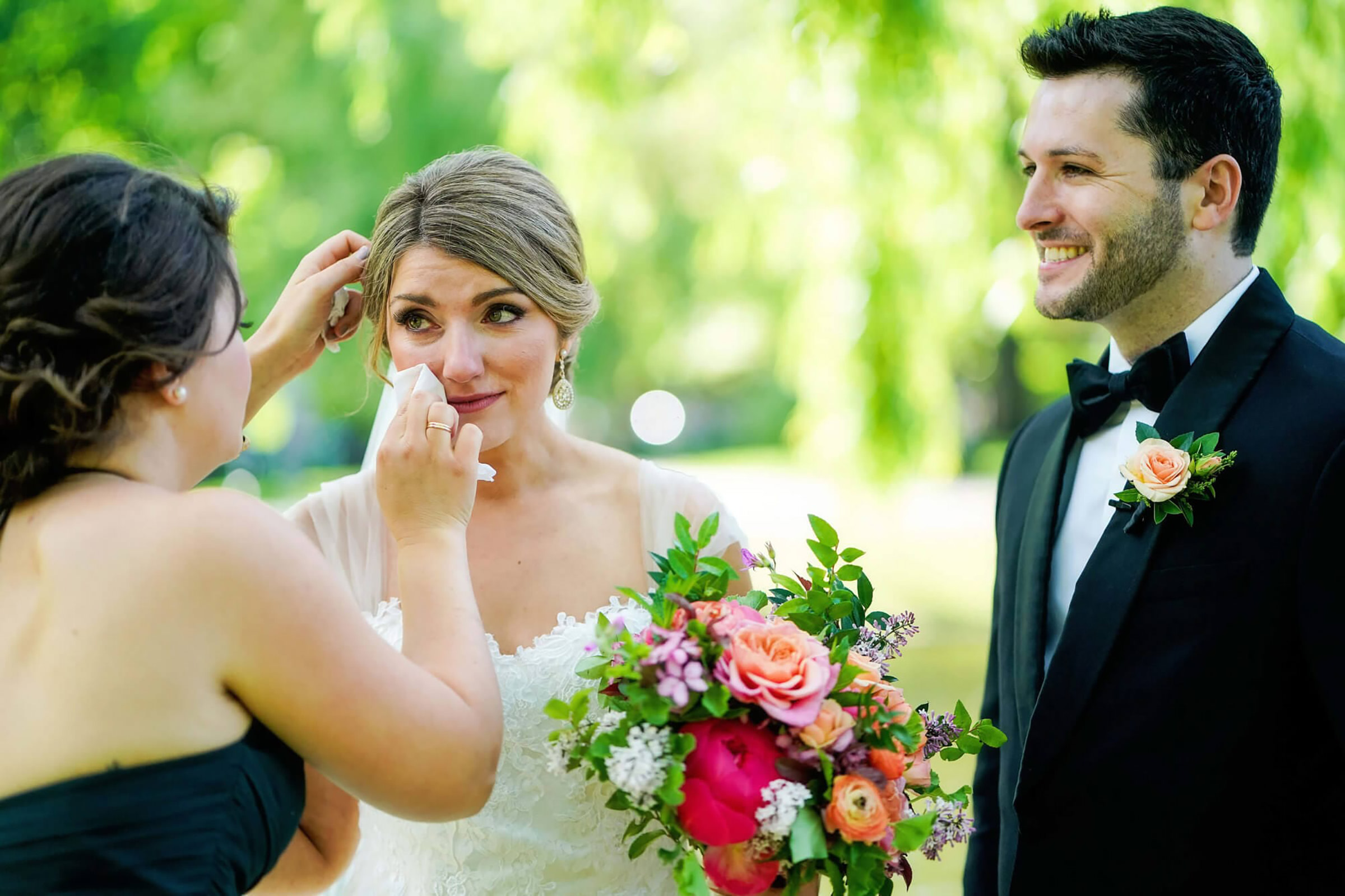 Wiping a tear for the bride - photo by Kate McElwee Photography