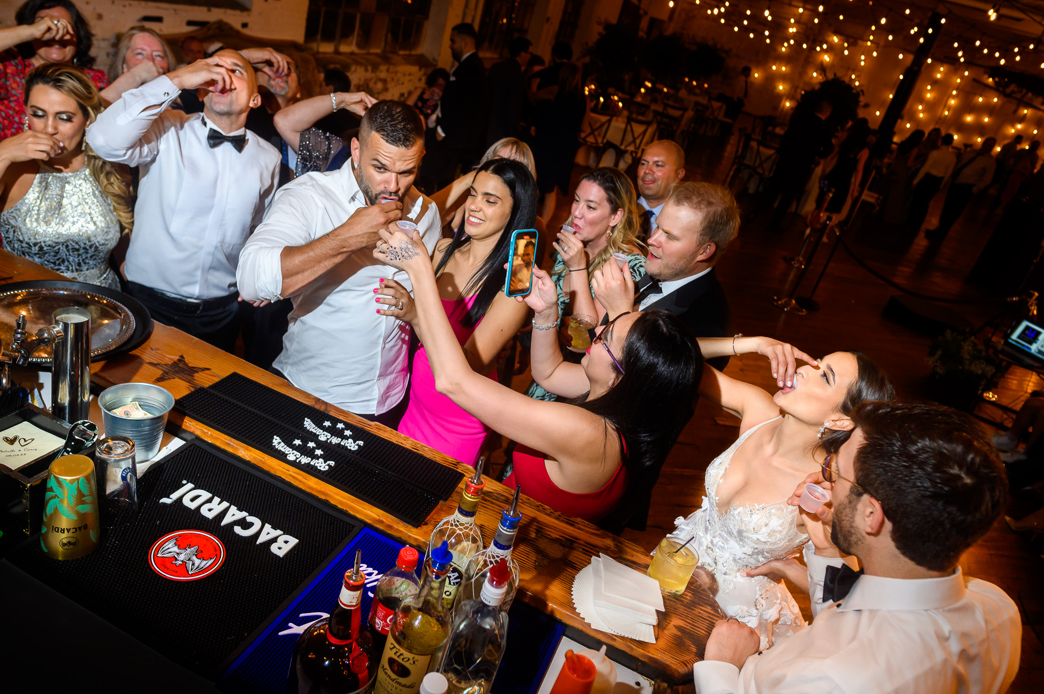 Shots at the bar - photo by Nick & Kelly Photography