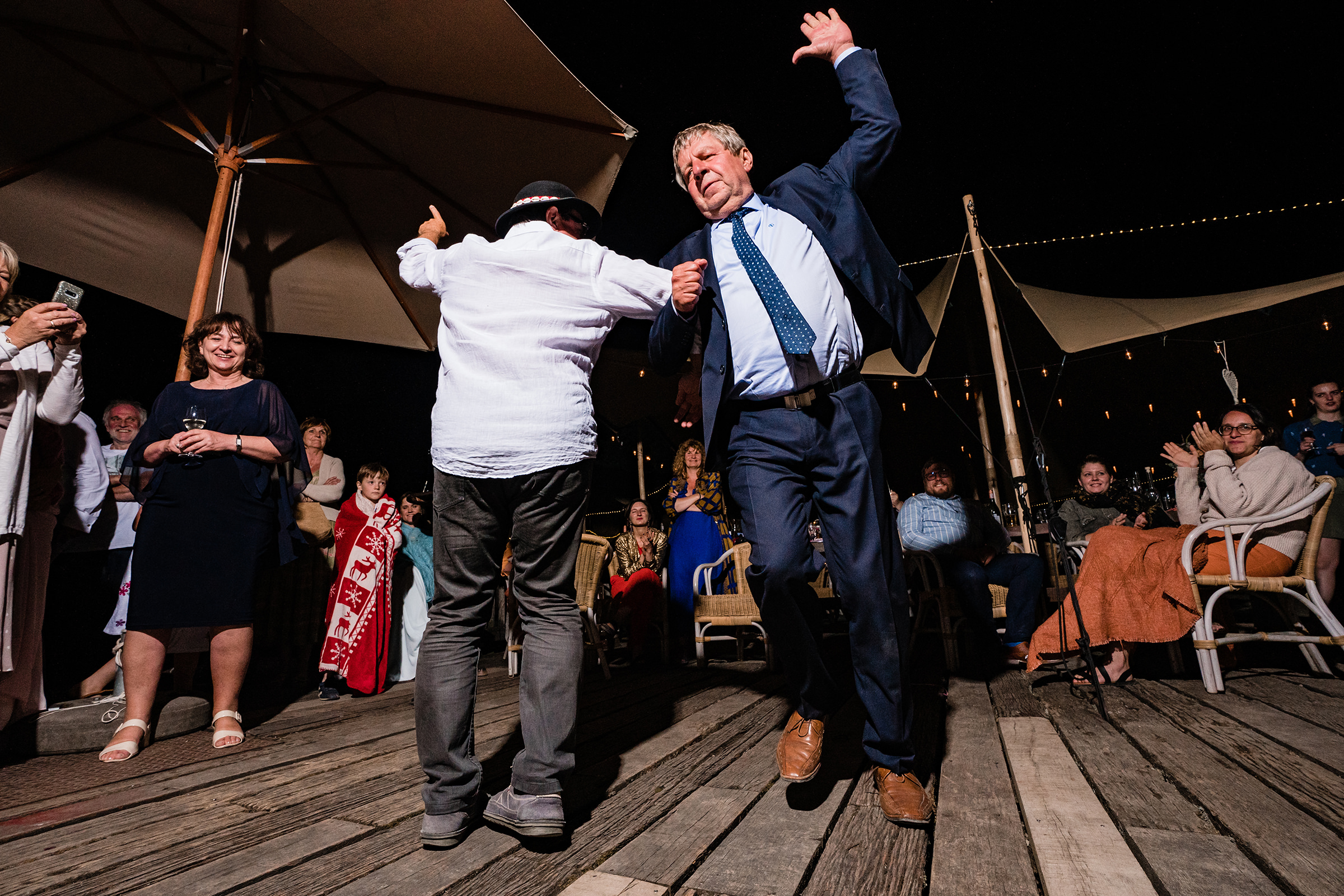 Father at dance party, photo by Kristof Claeys Photography